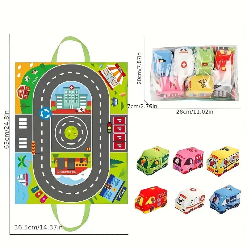 Fabric Toy Set - Sensory Play Mat with Plush Toys & Storage | Two ...