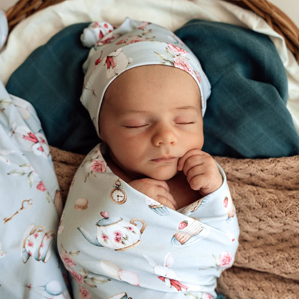 White Rabbit Organic Jersey Wrap & Beanie Set | Snuggle Hunny – Two ...